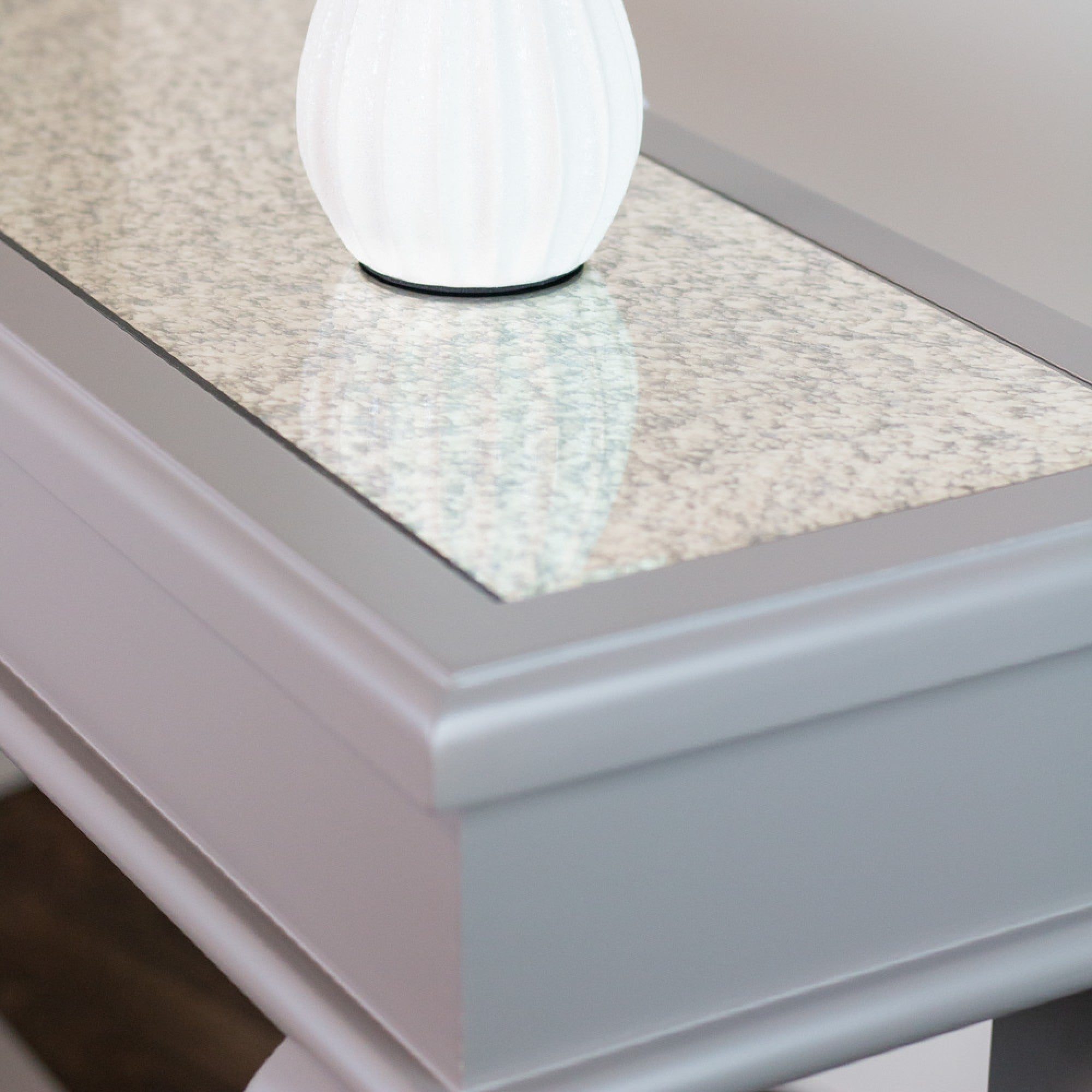 Tara Scroll Mink 120cm Console Table and Antique Mirror Top – Creative ...