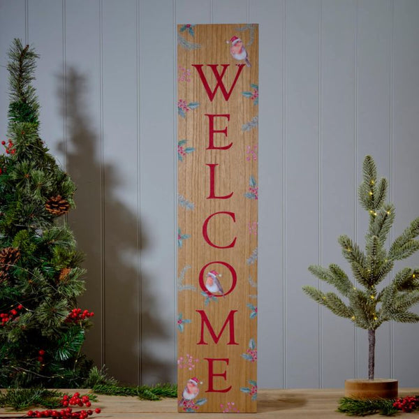 RL CHRISTMAS ROBIN WELCOME WOODEN PAINTED SIGN – Creative Ideas Home ...